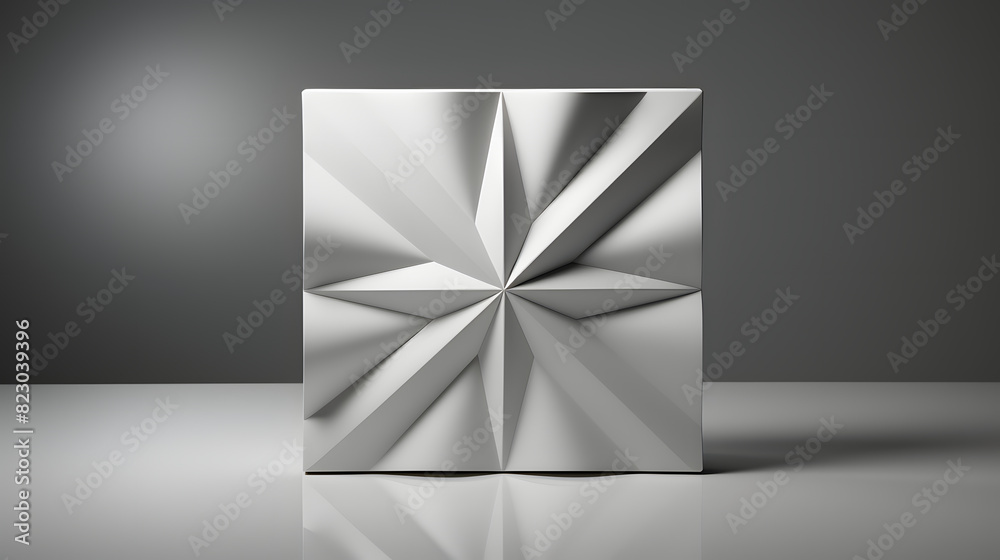 Digital white minimalist origami art abstract poster PPT background ...