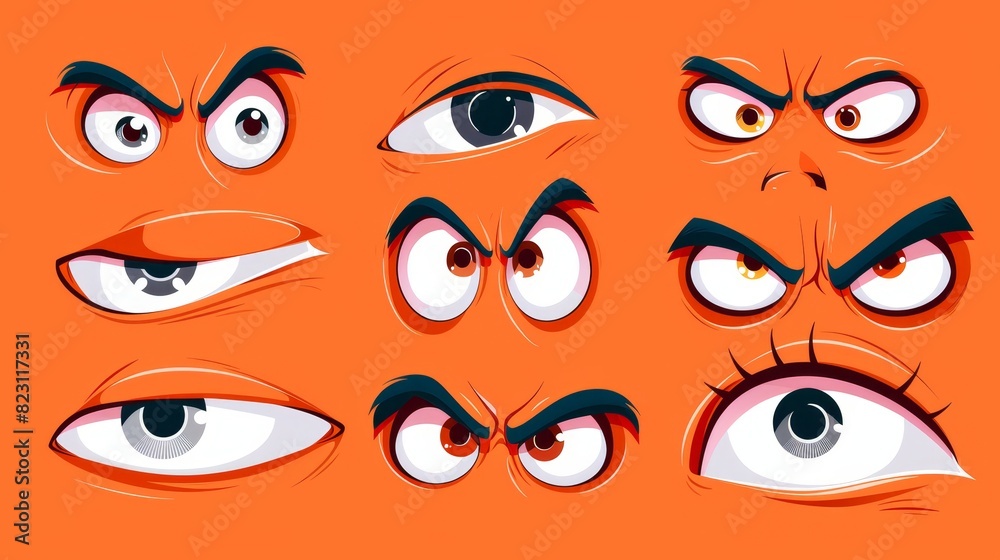 Ilustración de Stock Animated cartoon eyes with human eye expressions ...
