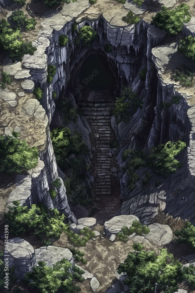 DnD Battlemap Cave Entrance Echoing Abyss_npaisance2911-567.jpg. Dark ...
