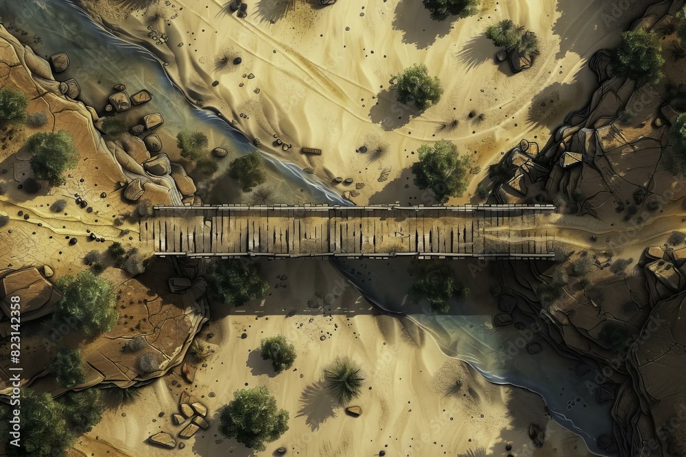 DnD Battlemap Desert Bridge Battle Map. Stock Illustration | Adobe Stock