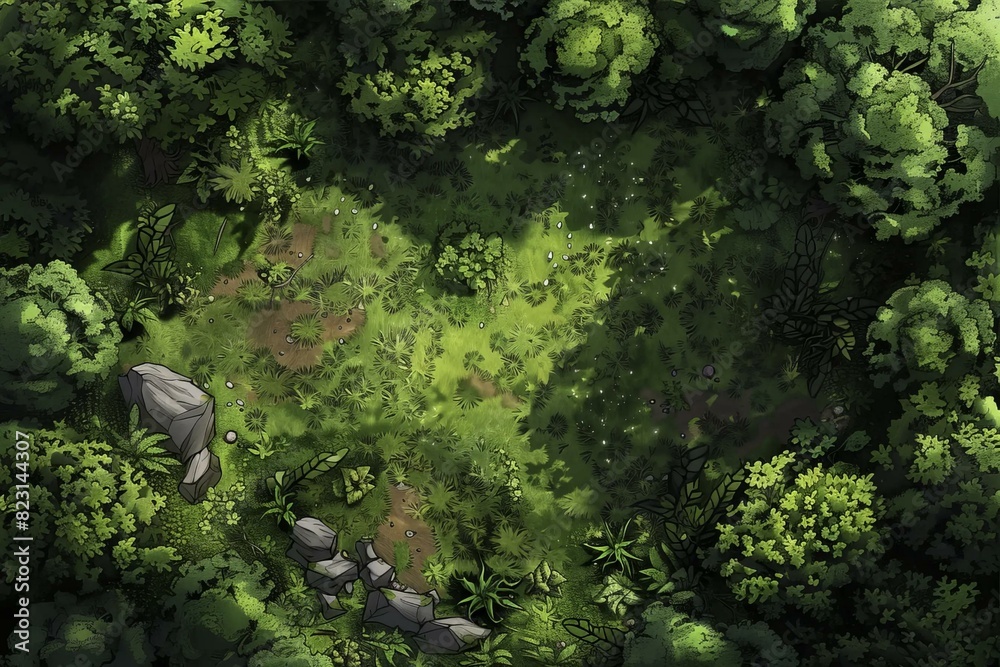 DnD Battlemap Elven clearing battlemap image. Stock Illustration ...