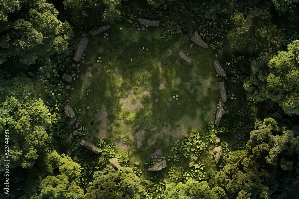 Ilustración de Stock DnD Battlemap Elven Clearing Battlemap Sty ...