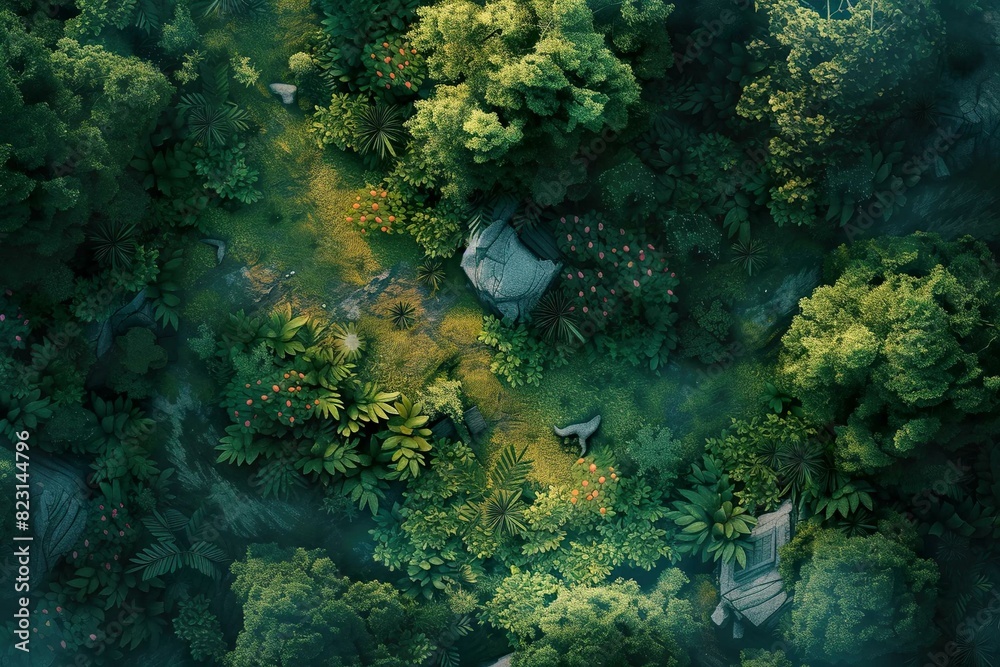 DnD Battlemap Enchanted Forest Battlemap - Detailed illustration of a ...