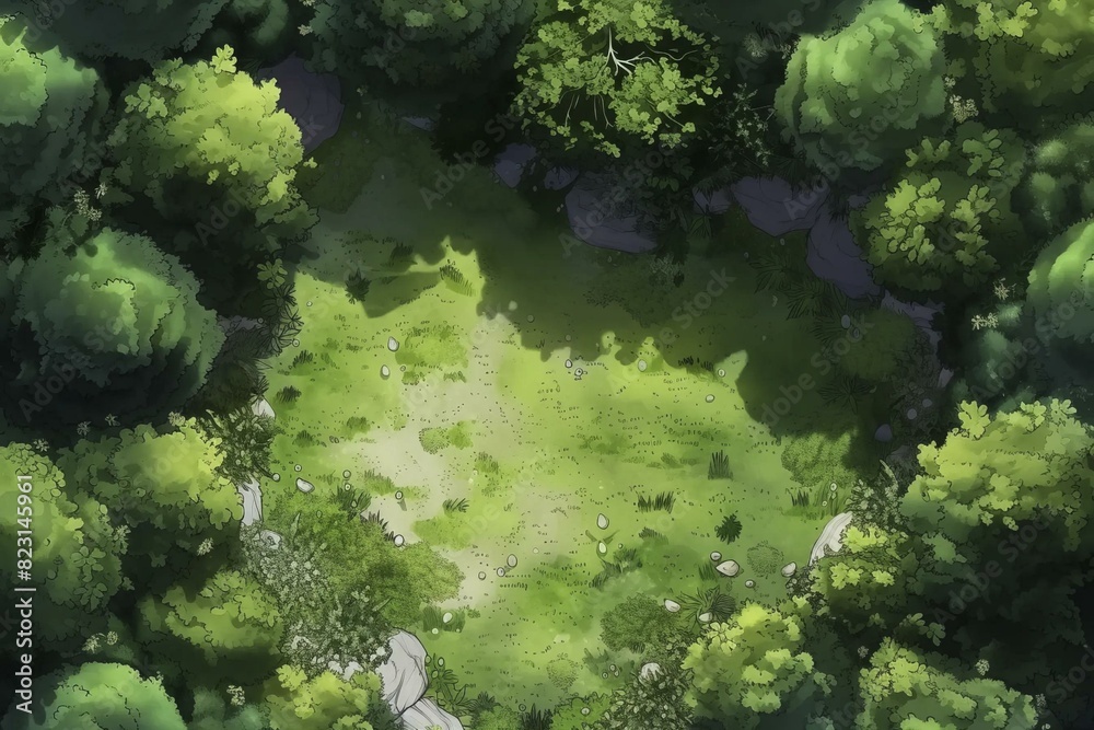 DnD Battlemap Fairy Glade Battlemap. A detailed fantasy battlemap in a ...