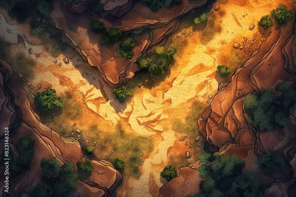 Ilustración de Stock DnD Battlemap "Fiery Chasm Battlemap" - Detailed battlemap illustration ...