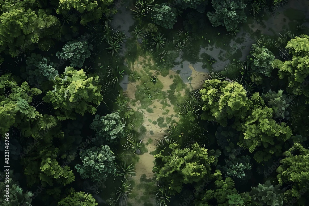 DnD Battlemap Forest ambush battlemap stylized scene. Stock ...