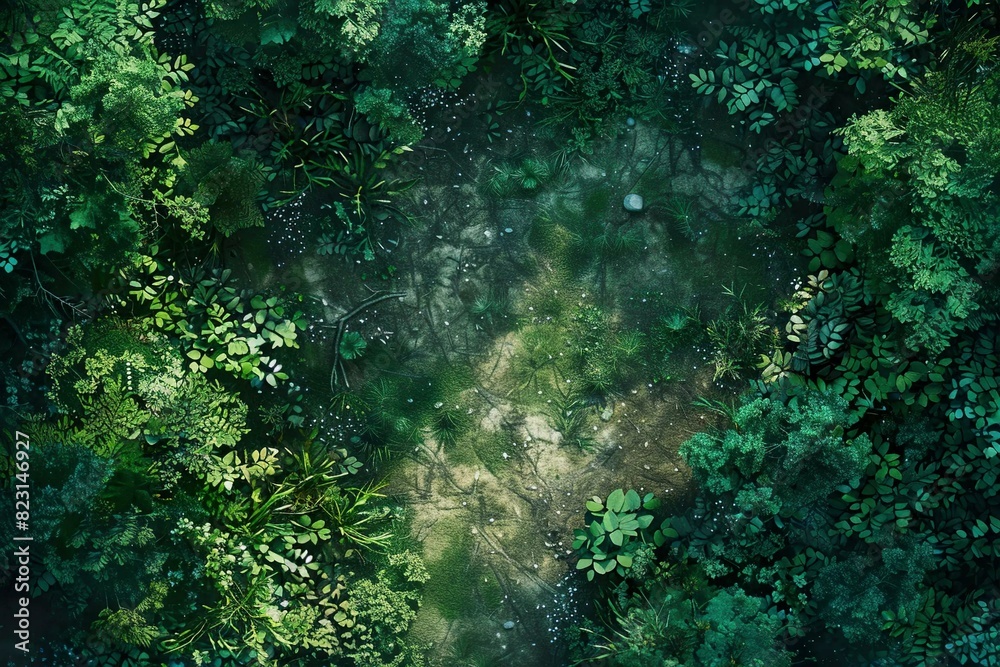 DnD Battlemap Forest Ambush: A detailed battle map with a forest ...