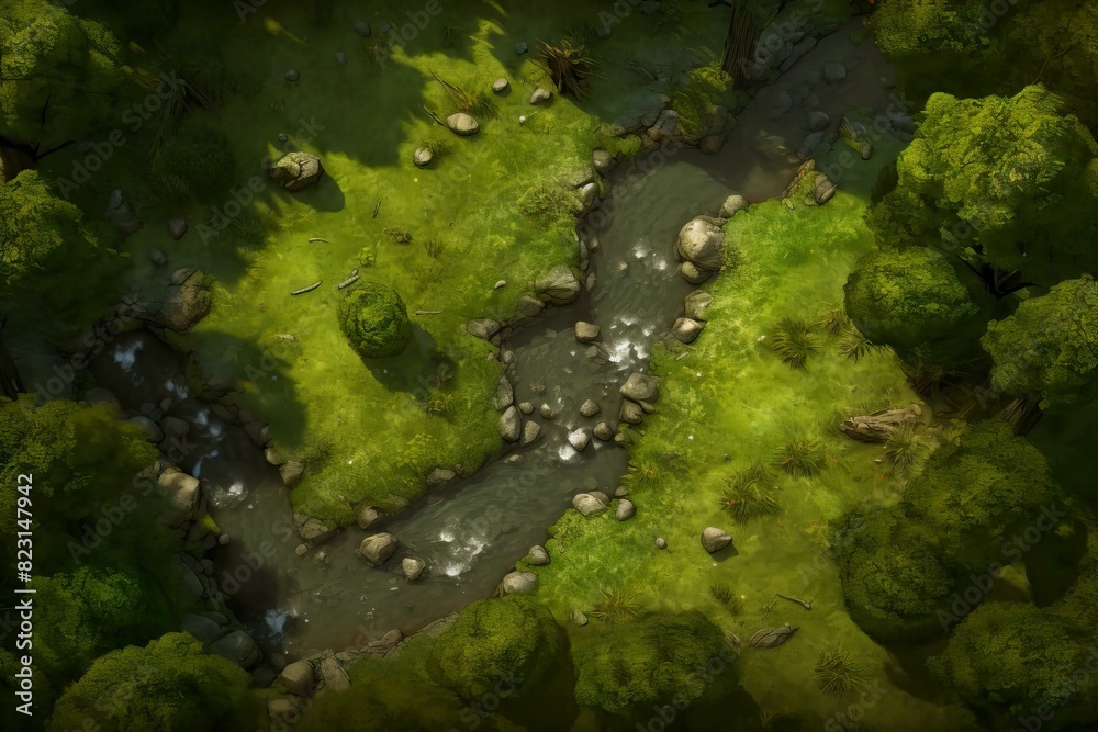 DnD Battlemap Forest Clearing Battlemap - A detailed map of a forest area. Stock Illustration ...