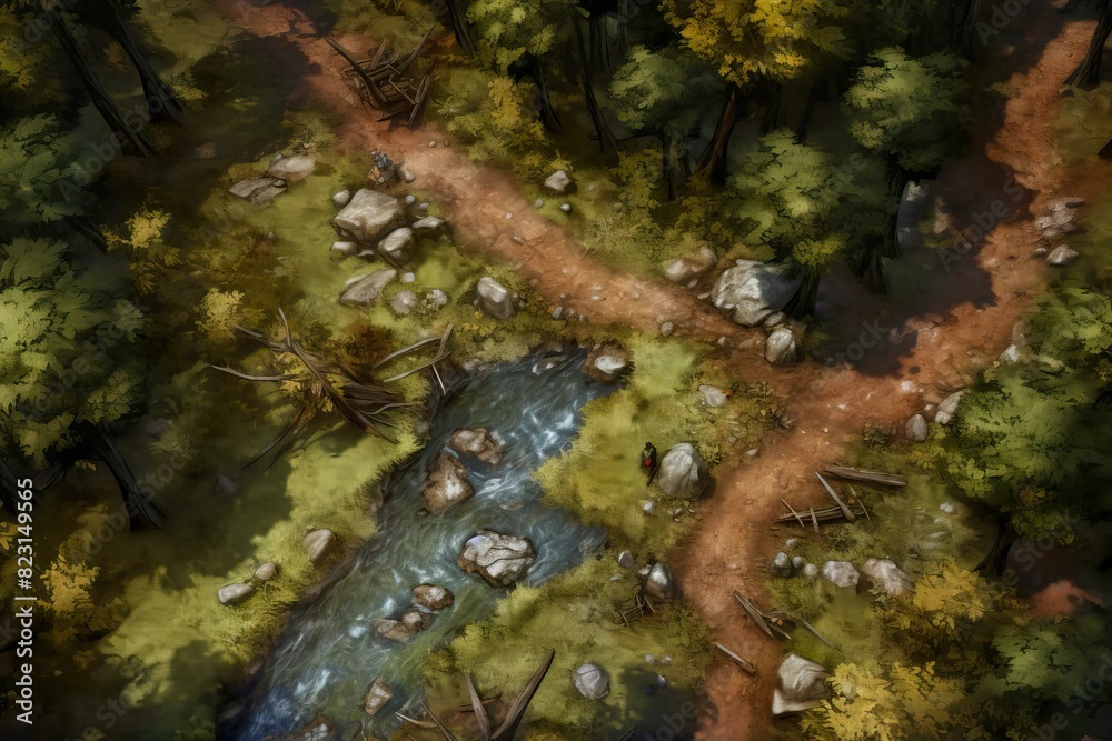 DnD Battlemap Forest Path Battlemap - A serene forest path ready for ...