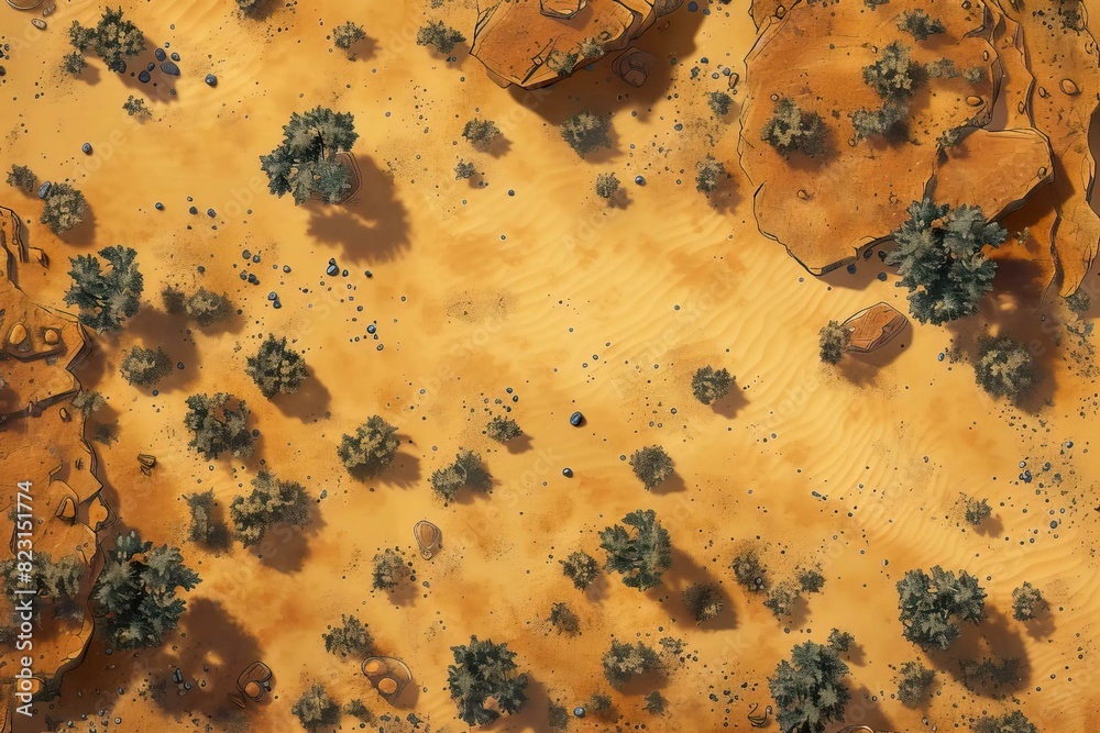 DnD Battlemap Mirage Desert - Battle Map - Terrain conflict. Stock Illustration | Adobe Stock
