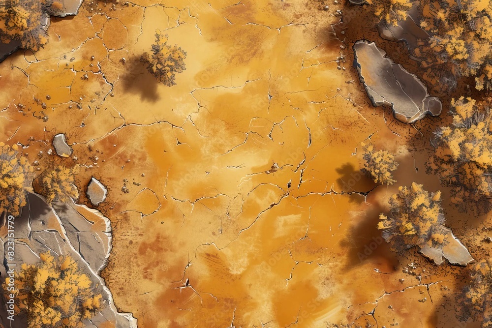 DnD Battlemap Mirage Desert: A detailed battlemap of a vast desert ...