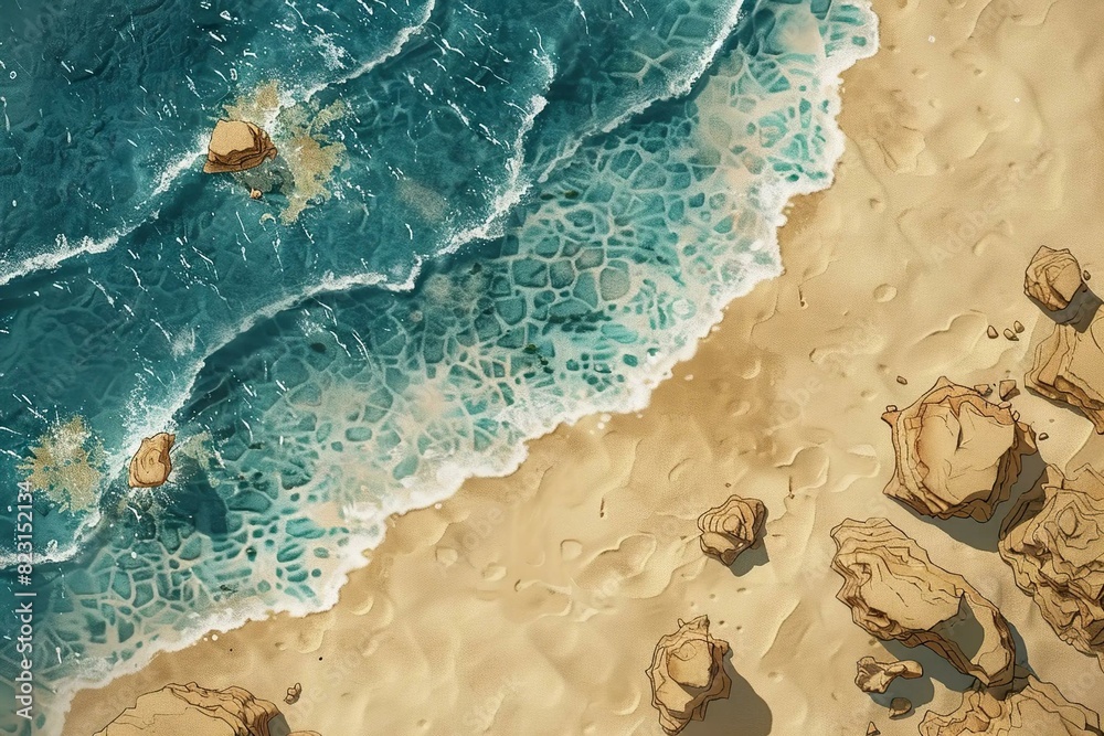 DnD Battlemap Mirage Dunes battlefield, sandy landscape with ruins ...