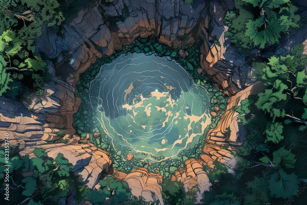 DnD Battlemap Quicksand Pit Battlemap with Obstacles. Stock ...