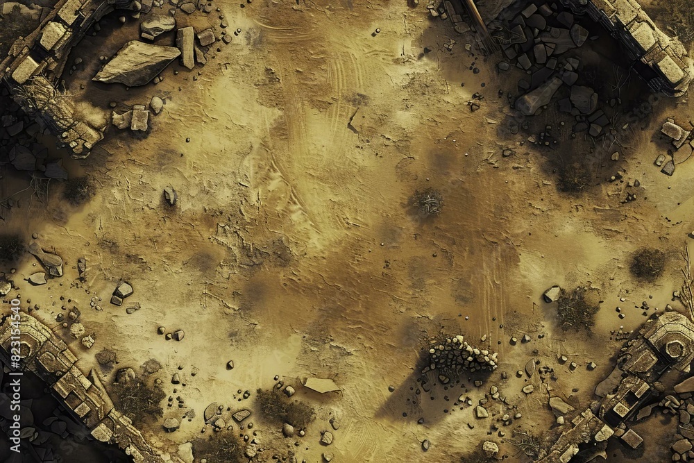 DnD Battlemap Sandstorm ruins battlemap. La carte montre un terrain ...