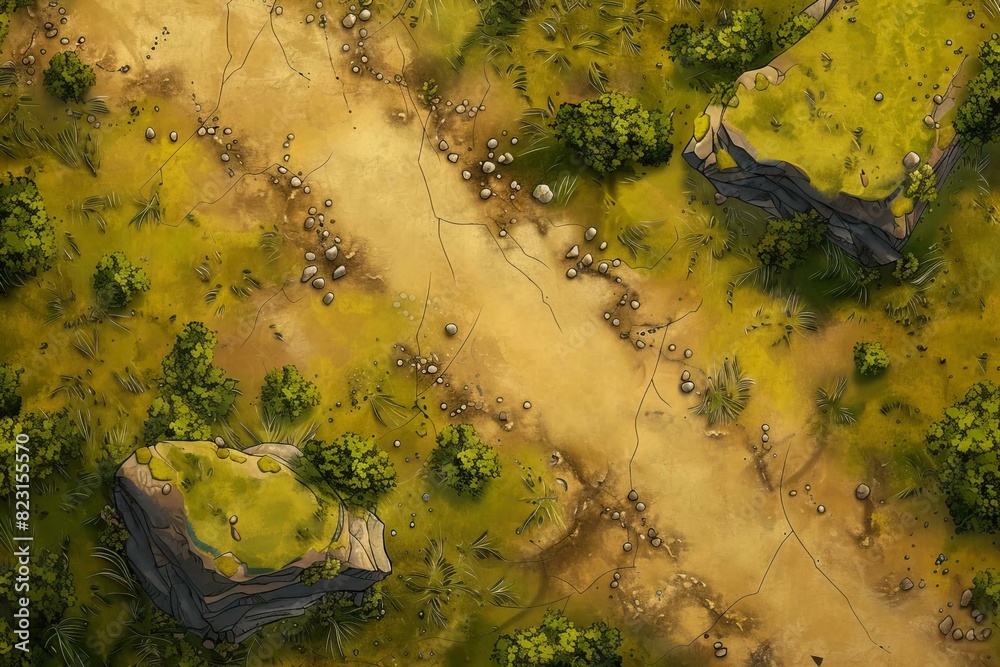 DnD Battlemap Battlemap of thunder plains. Stock Illustration | Adobe Stock