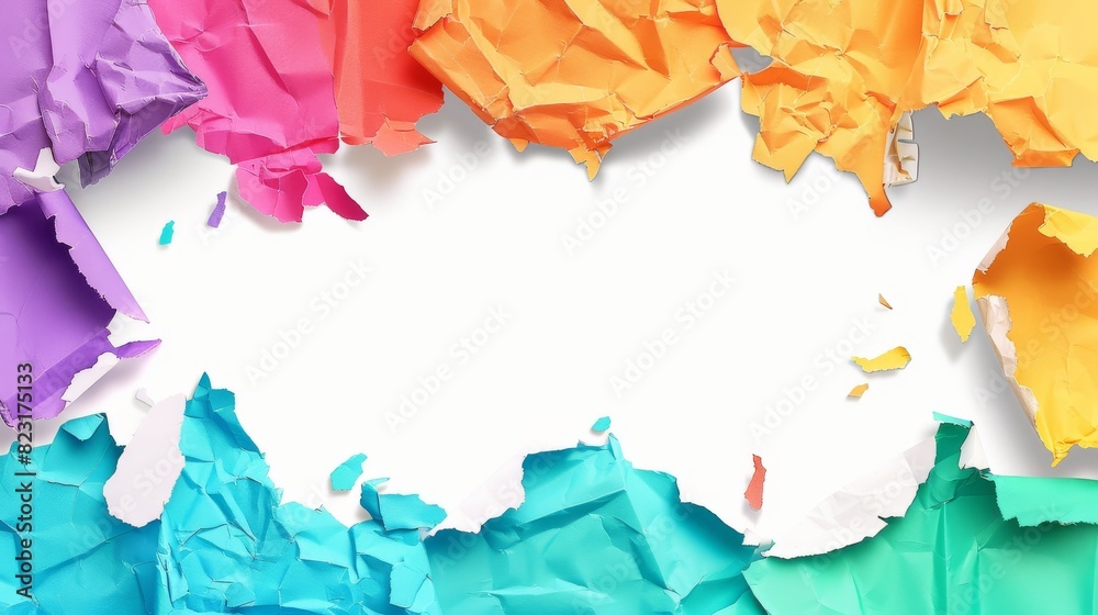 PNG file of ripped paper border frame with transparent background on ...