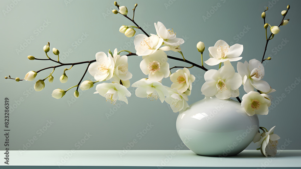 Digital soft and clear orchid plant abstract poster PPT background ...