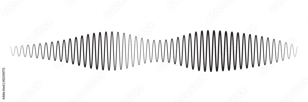 Set of radio Wave icon. Monochrome simple sound wave on transparent ...