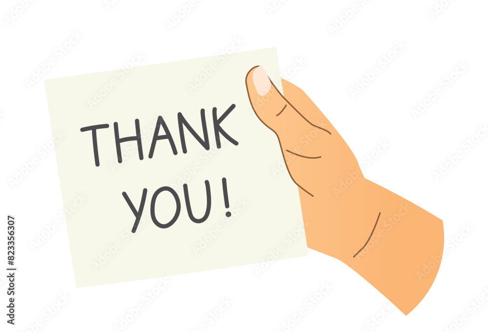 hand holding card with thank you text; ideal for thank you cards ...