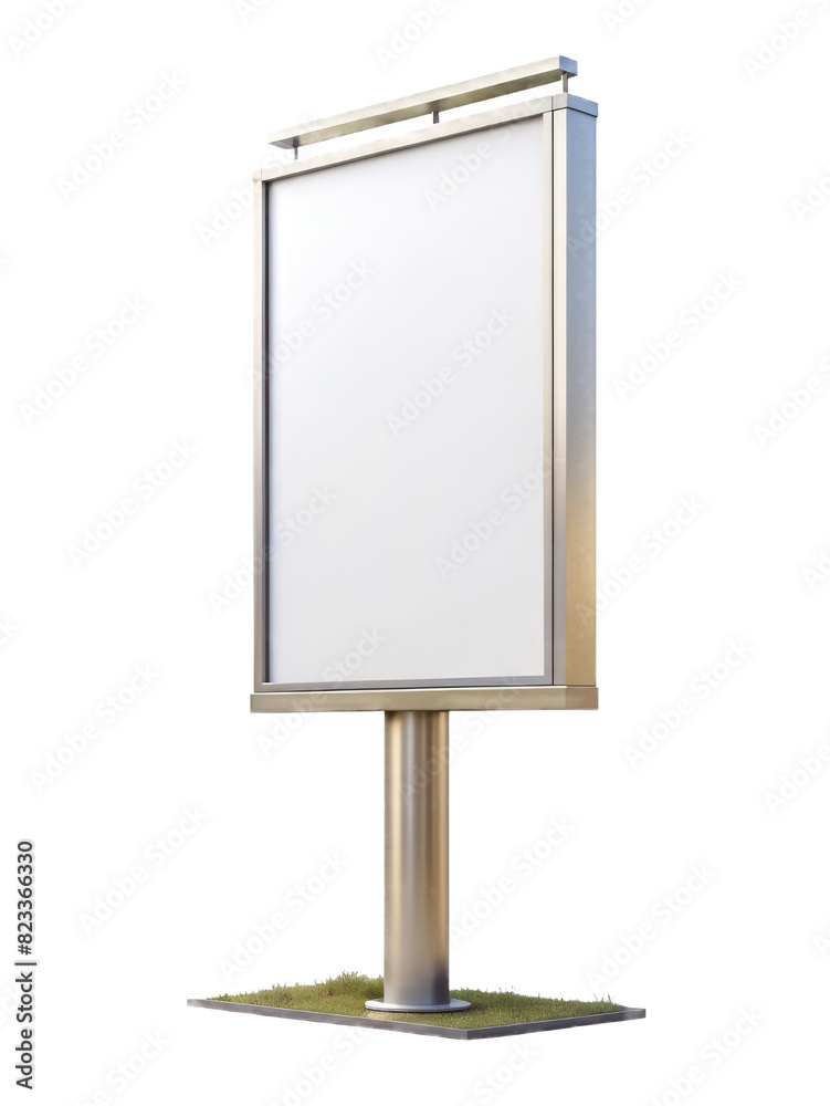 Street Outdoor Advertising Mockup Isolated on White Background Standard ...