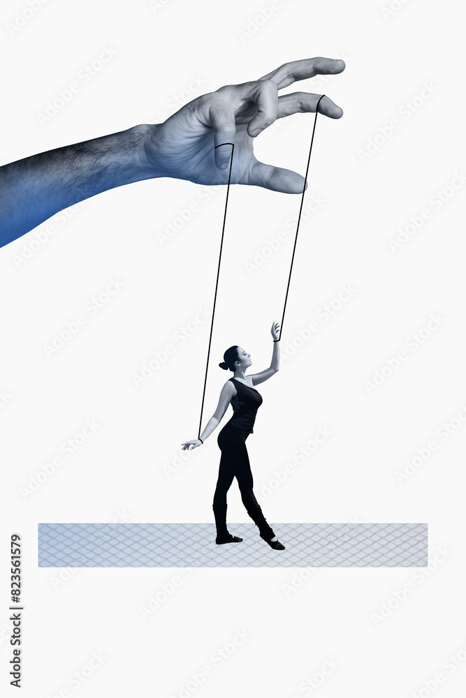 Vertical image collage young girl sportive gymnast ballerina dancer ...