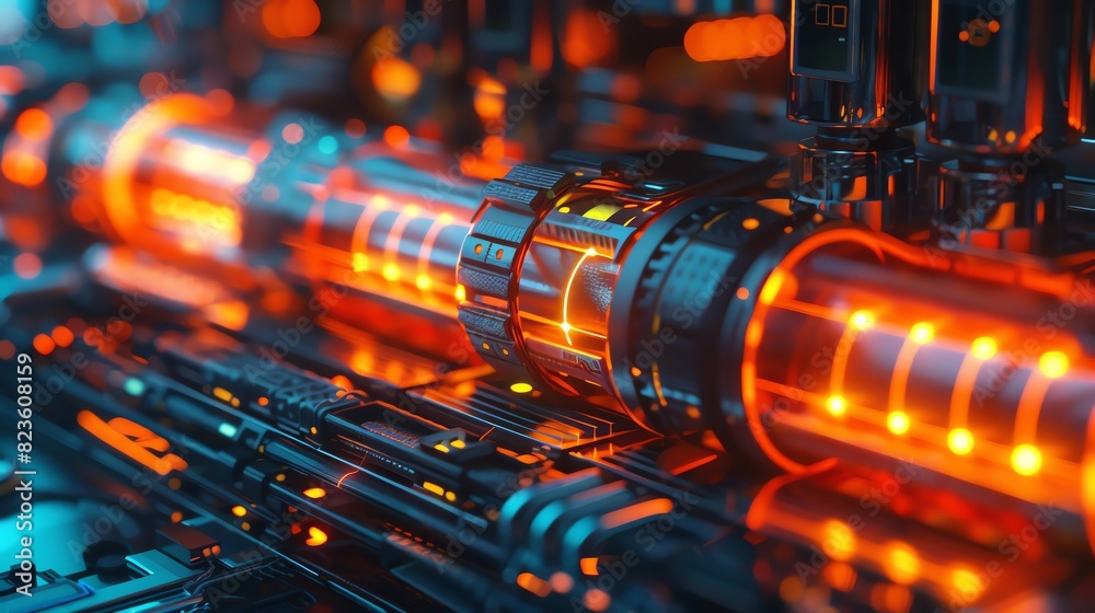 Internal layers of a lithiumion battery selective focus, futuristic ...