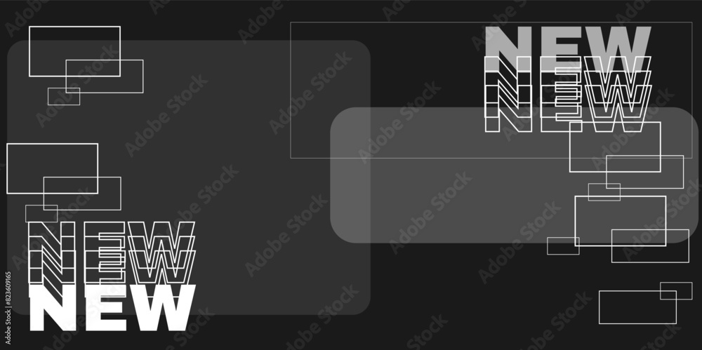 New collection wording text on black background. Modern brush ...