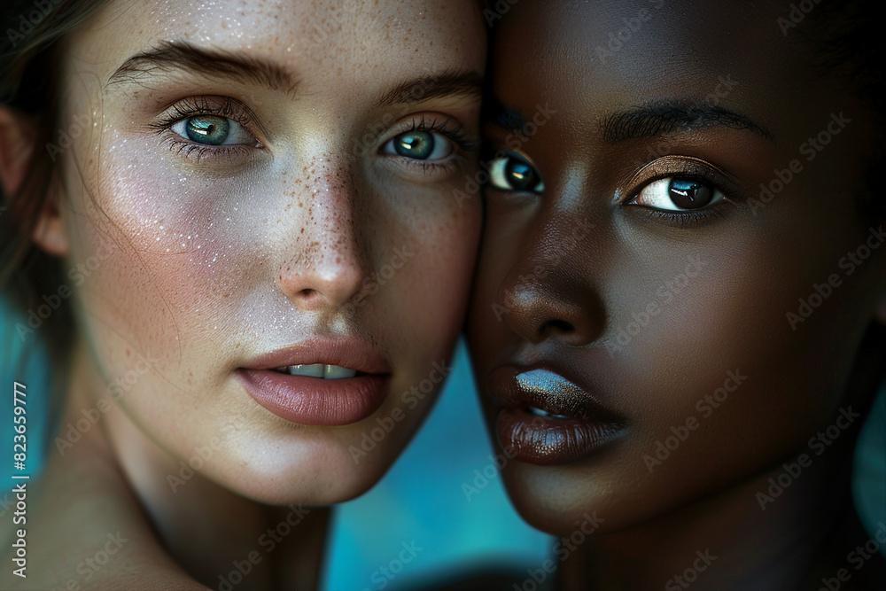 Generated with AI close up photo of diverse inclusive faces beauty ...