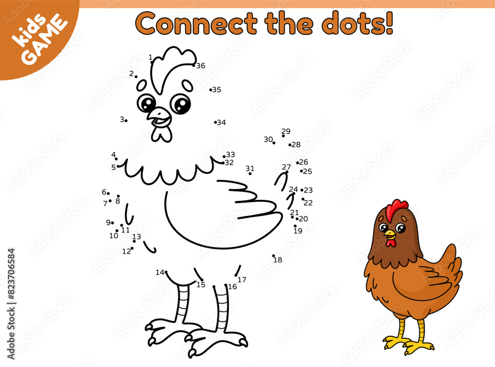 Dot to dot game for children. Connect the dots by numbers, draw a ...