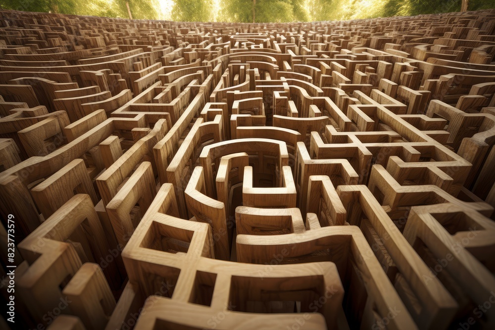 The intricate and enigmatic wooden maze: an overhead perspective on the ...
