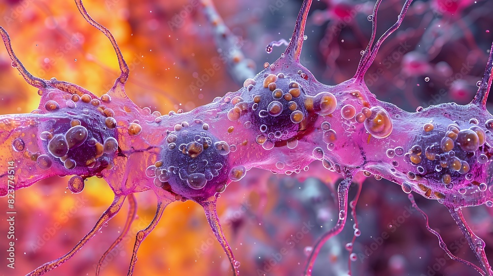 Microscopic histology image of human brain tissue showcasing neurons ...