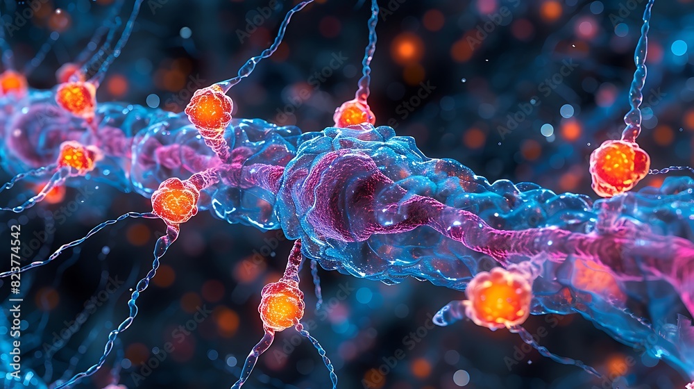 Microscopic histology image of human brain tissue showcasing neurons ...