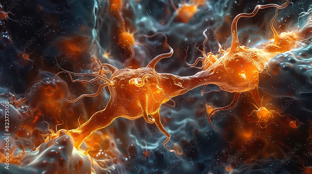 Microscopic histology image of human brain tissue showcasing neurons ...