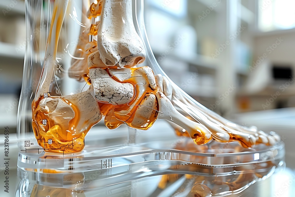 Orthopedics image of anatomy of the ankle joint showing bones tendons ...