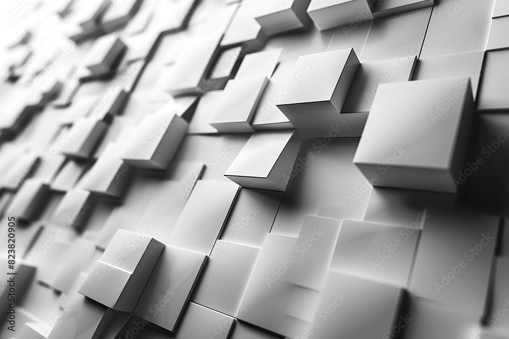 Interlocking silver blocks with vibrant glowing lines, forming a ...