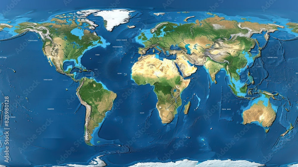 world map showing the various continents and oceans, highlighting ...