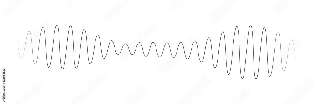 Radio Wave icon. Monochrome simple sound wave on transparent background ...