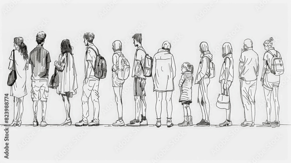 Architecture hand drawn human figures, man, woman, watercolor black ...