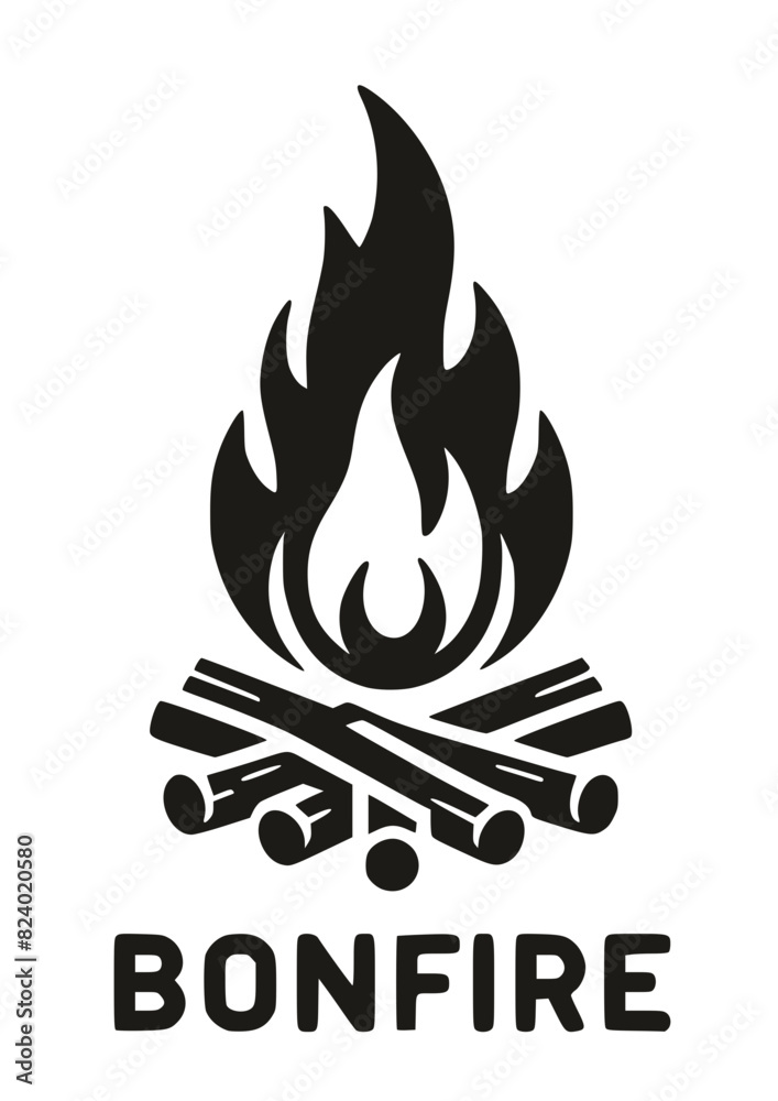 Image vectorielle Stock Bonfire SVG, Camping SVG, Flame SVG, Mountains ...