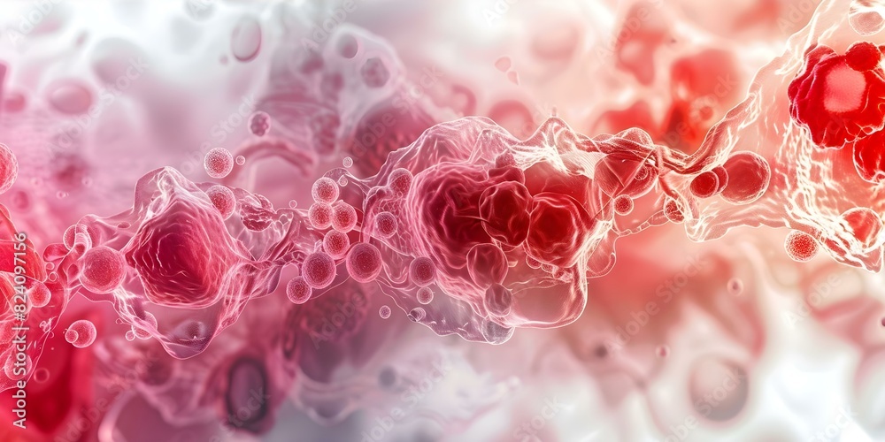 Microscopic image of immune cells in respiratory tract during allergic ...