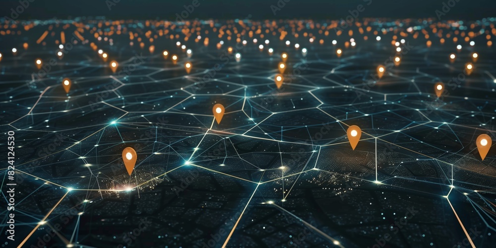 Hyperlocality concept. Geofencing and GPS for targeted location-based ...