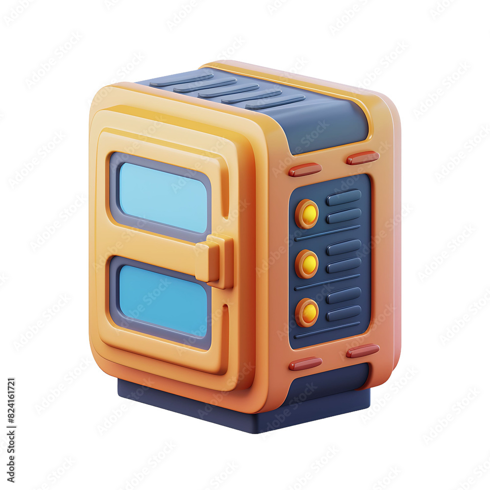 3d cartoon illustration of cpu data server icon Stock Illustration ...