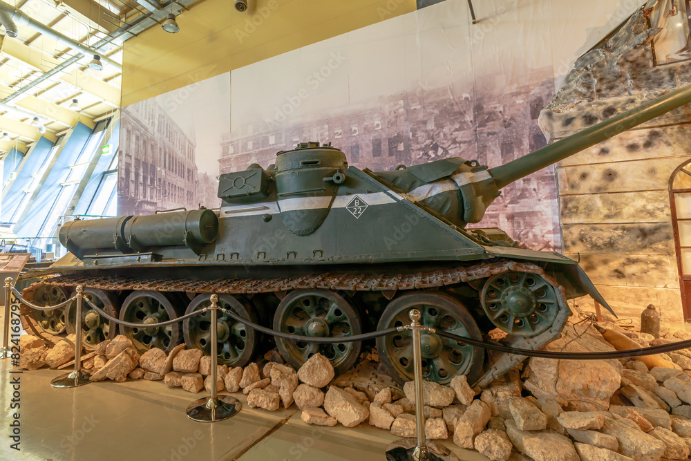 Royal Tank Museum, Amman, Jordan - May 4, 2024: Soviet su-100 tank ...