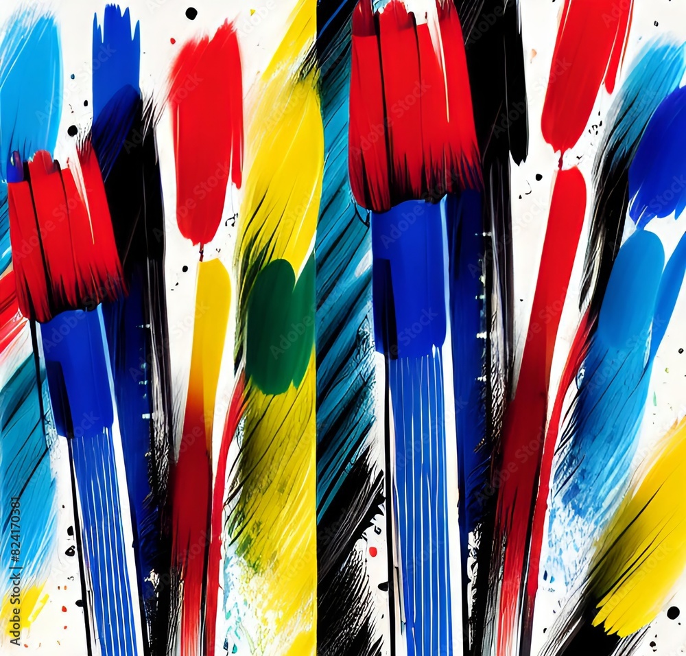 brushes, colorful, straw, school, plastic, rainbow, art, yellow, object ...
