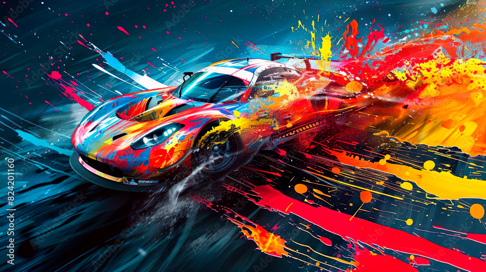 Racing sport car Street Racing elements useful for rally, race poster ...