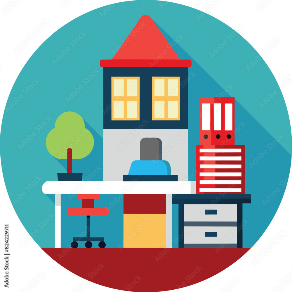 Solid Office Icon, Flat Style Graphic for UI Design, Web & Mobile Apps ...