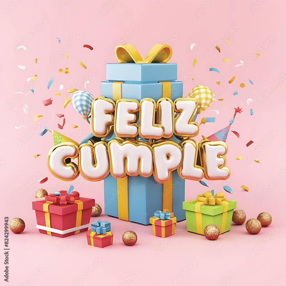 Stock-Foto „Feliz cumple and Feliz cumpleaños sign means Happy Birthday ...