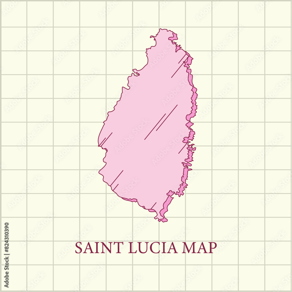 vector regions map of Saint Lucia Stock Vector | Adobe Stock