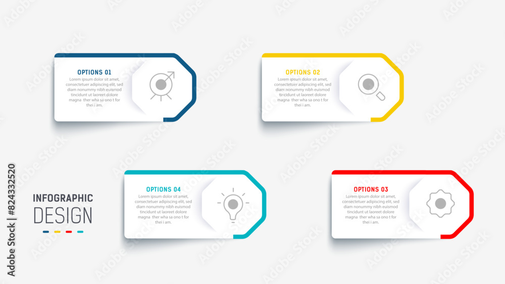 Four Step Infographic element design Vector template for presentation ...