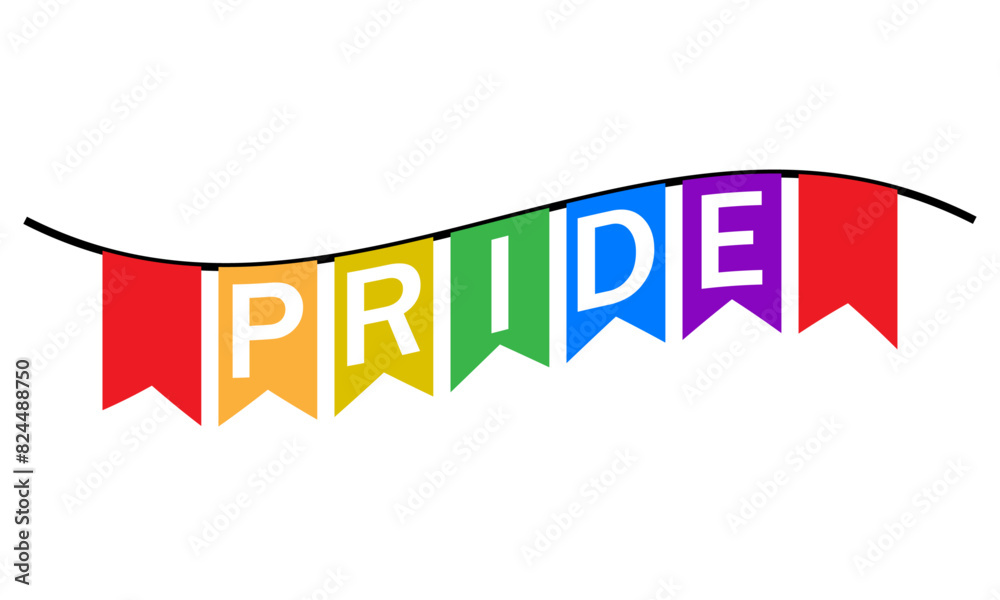 Banderines con los colores de la bandera del orgullo lgbtq+ Stock ...